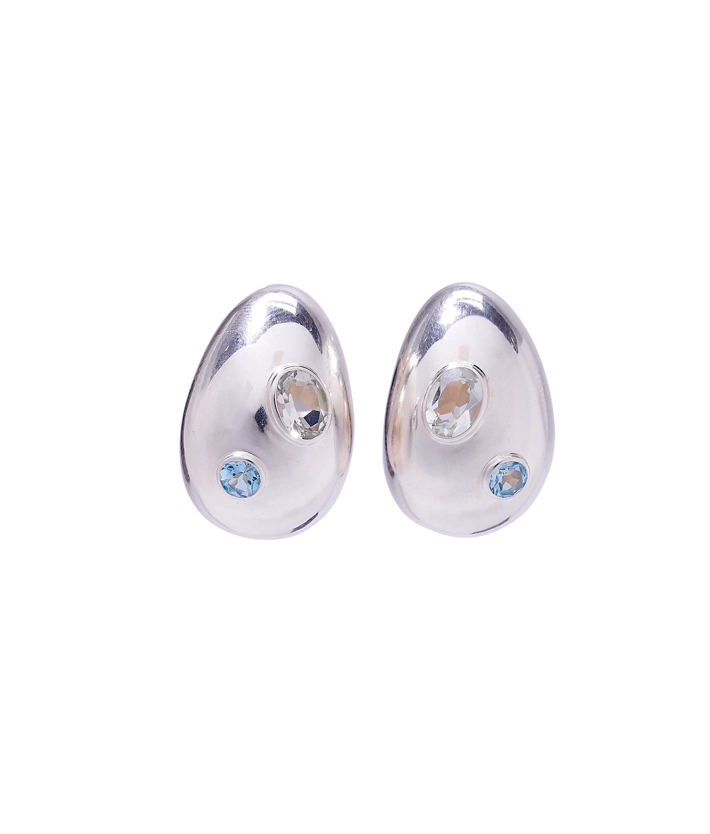 Mini Arp Earrings in Studded Silver | Lizzie Fortunato