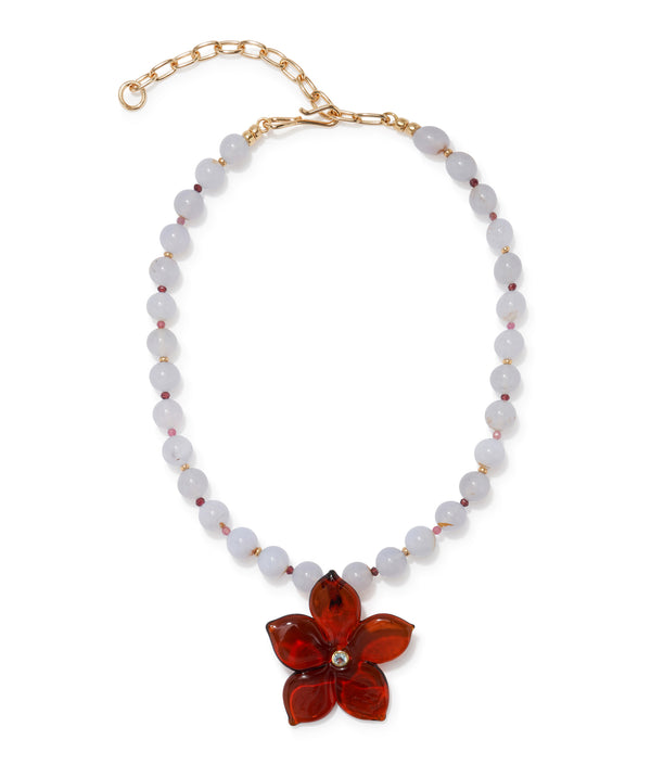 Vinca Flower Necklace in Ginger